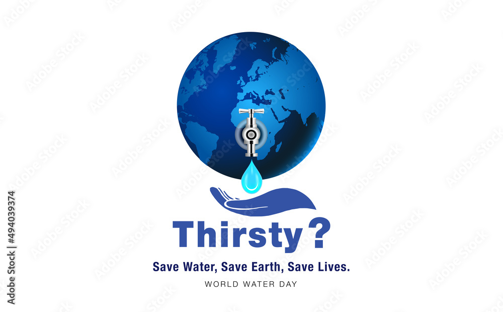 Save water creative design for World Water Day. Water conservation ...