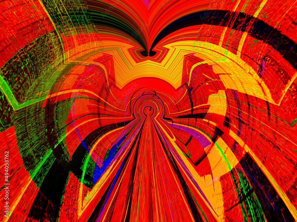 Abstract volumetric background with a spectacular combination of red ...