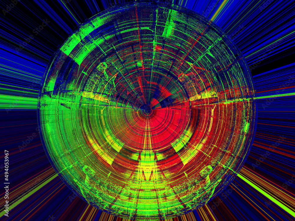 Abstract volumetric background with a spectacular combination of red ...