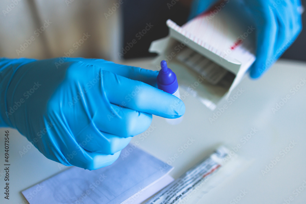 Process of express fast coronavirus covid Antigen AG PCR testing ...