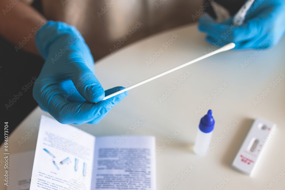Process of express fast coronavirus covid Antigen AG PCR testing ...