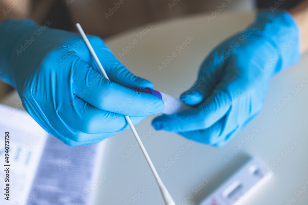 Process of express fast coronavirus covid Antigen AG PCR testing ...