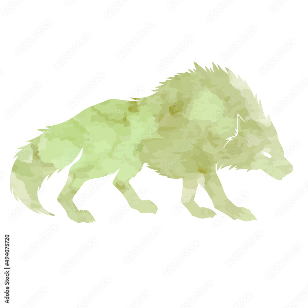 Vector of a green wolf isolated on a white background Stock Vector ...