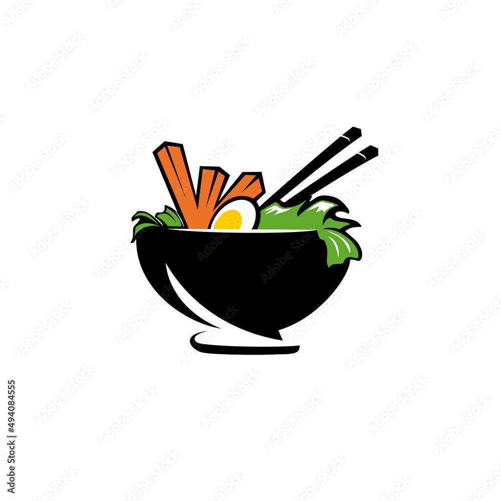 poke bowl logo design. healthy food icon for food and drink cafe shop ...