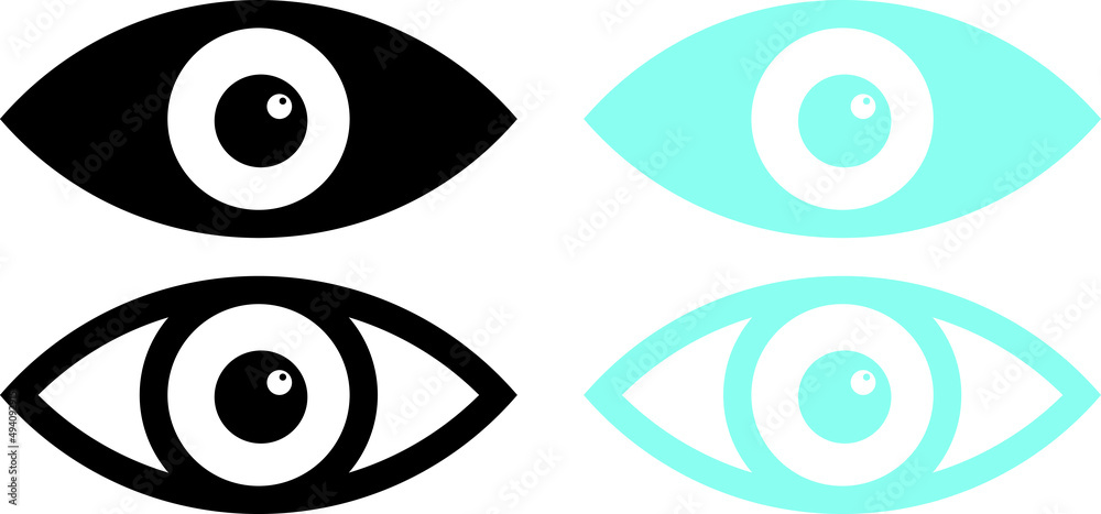 set of eyes. Eyesight symbol. Retina scan eye icons. Simple eyes ...