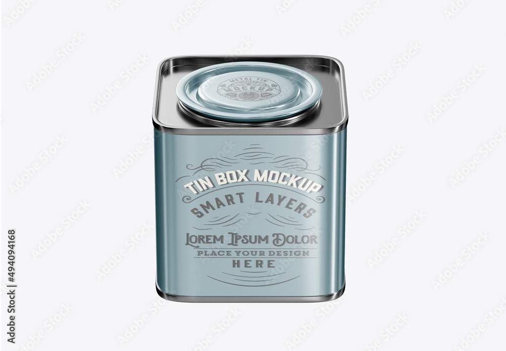 Colored Tea Tin Mockup Stock Template | Adobe Stock