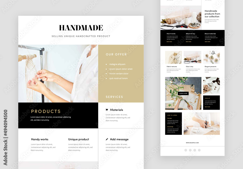 Minimalist Newsletter Layout for Handmade Products Shop Stock Template ...