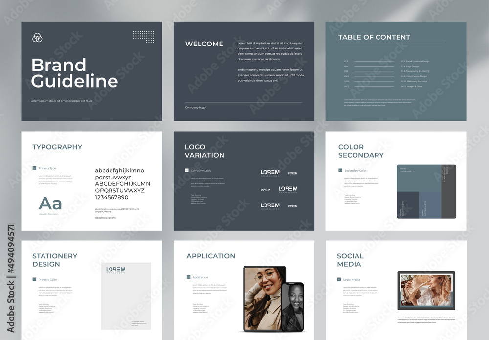 Brand Guidelines Layout Stock Template | Adobe Stock