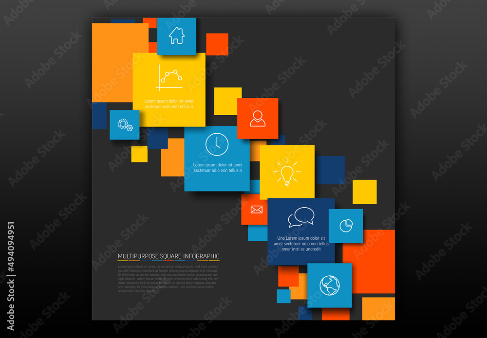 Vector Diagonal Squares Colorful Infographic Layout Stock Template ...