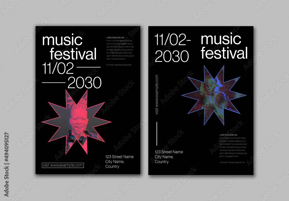 Graphic Black Poster Event Layout Stock Template | Adobe Stock