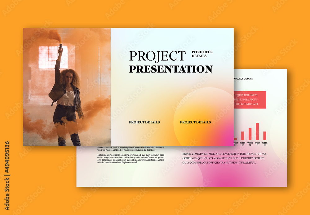 Interactive Presentation with Gradient Elements Stock Template | Adobe ...