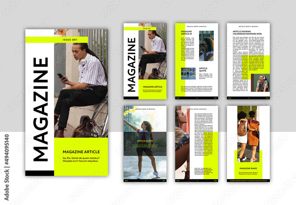 Bright Interactive Digital Magazine Stock Template | Adobe Stock