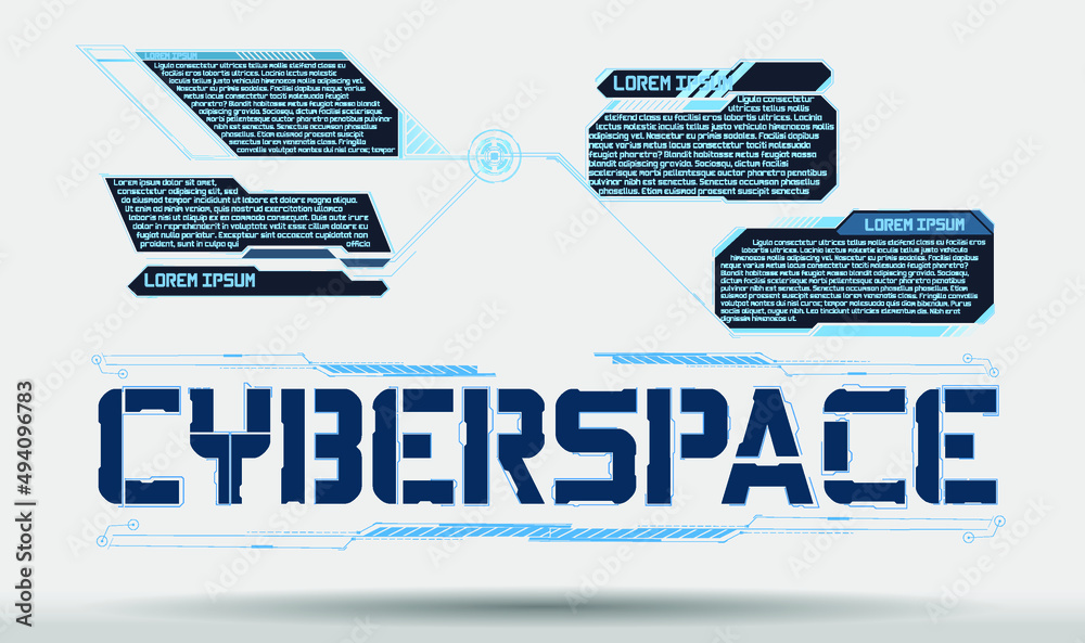 Futuristic Vector HUD Interface Screen Design. Digital callouts titles ...