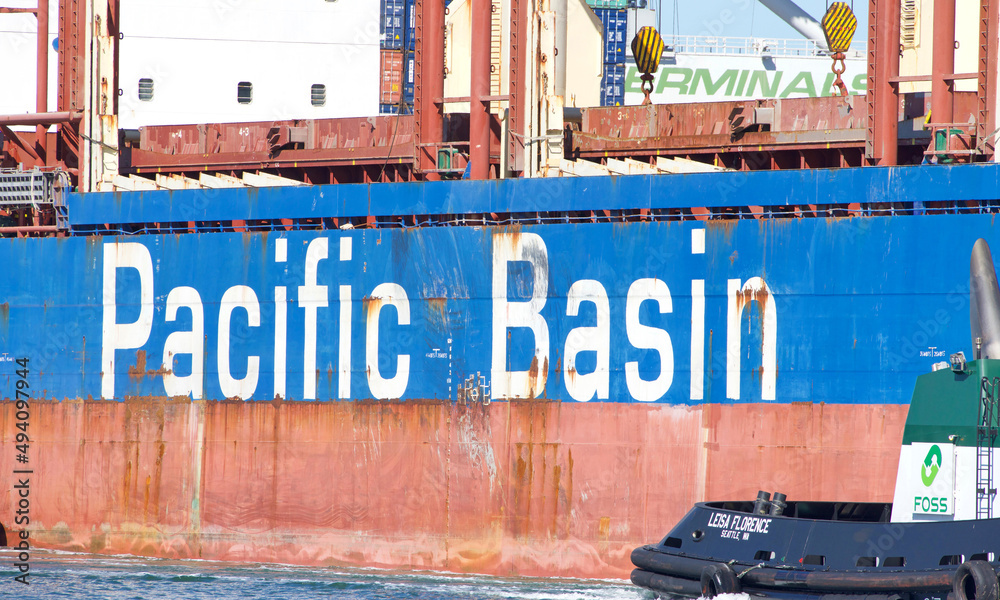 Oakland, CA - March 10, 2022: Pacific Basin Bulk Carrier JAMES BAY ...