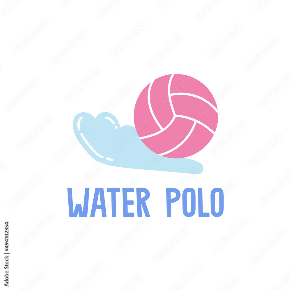 Water polo hand drawn lettering. Vector illustration with water polo ...
