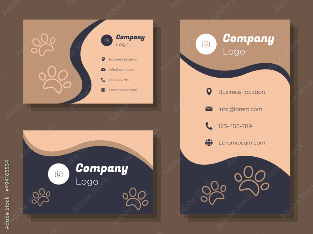 Pet shop digital business card template, animal gadget store corporate ...