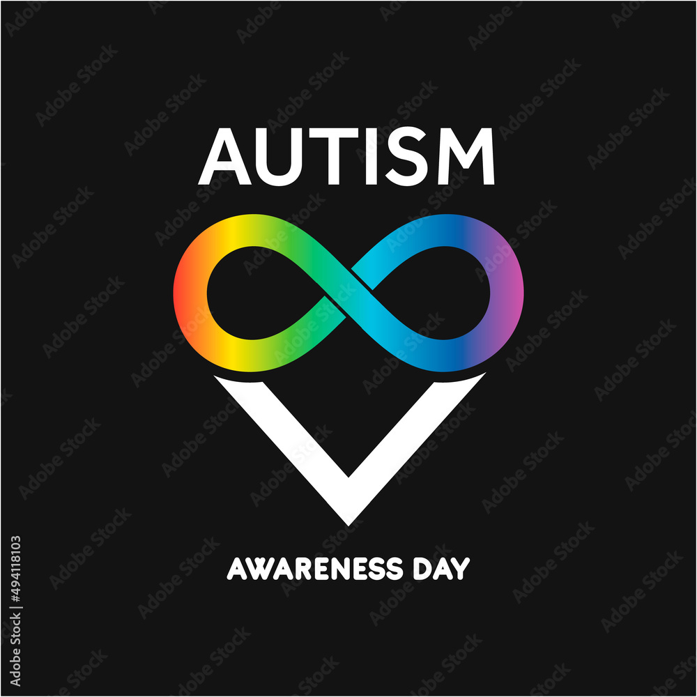 World Autism Awareness Day Concept. Rainbow-colored infinity symbol for ...