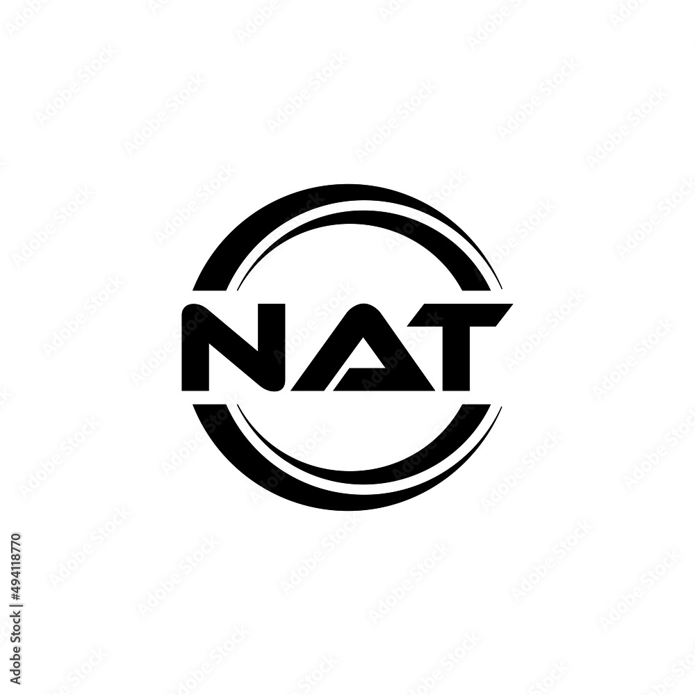 NAT letter logo design with white background in illustrator, vector ...