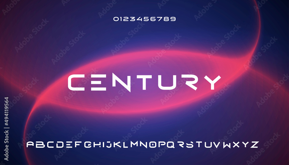 Century, custom vector font editable basic strong bold modern uppercase ...