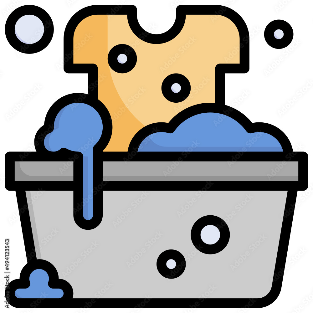 WASHING CLOTHES filled outline icon,linear,outline,graphic,illustration ...