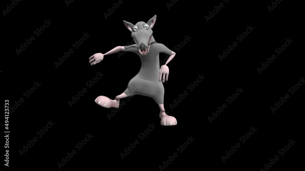 Dancing mouse. 3D animation. Transparent background. Stock Video ...