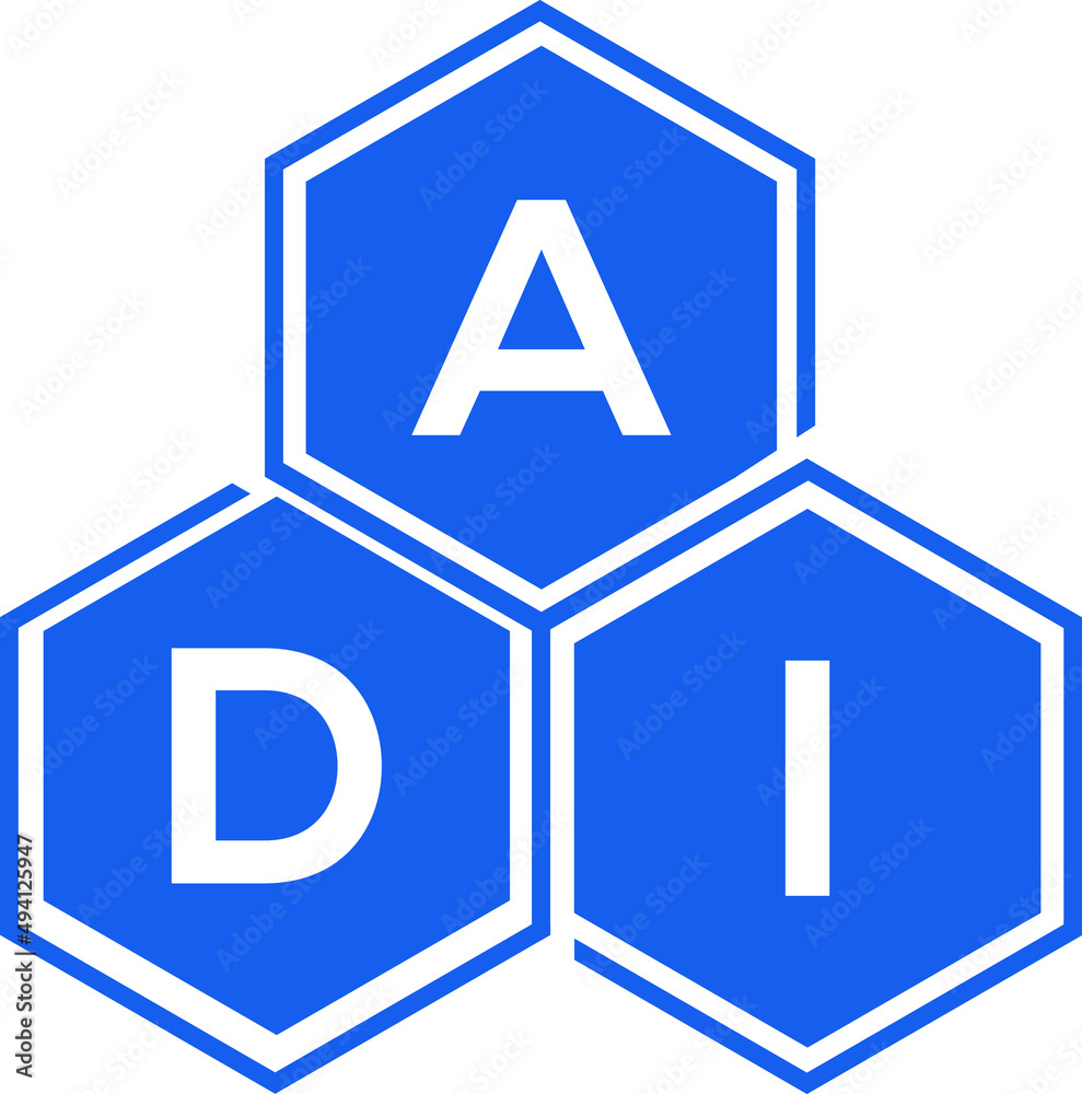 ADI letter logo design on White background. ADI creative initials ...