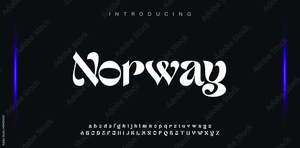 Modern, Minimal and luxury NORWAY Alphabet Letter font. Professional ...