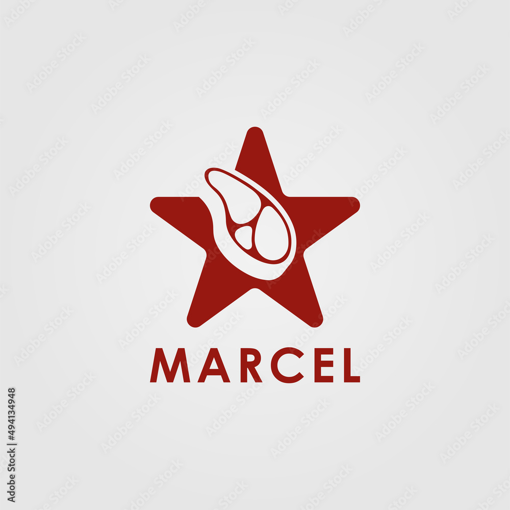Marcel Meat Logo Design Template simple and unique. perfect for ...