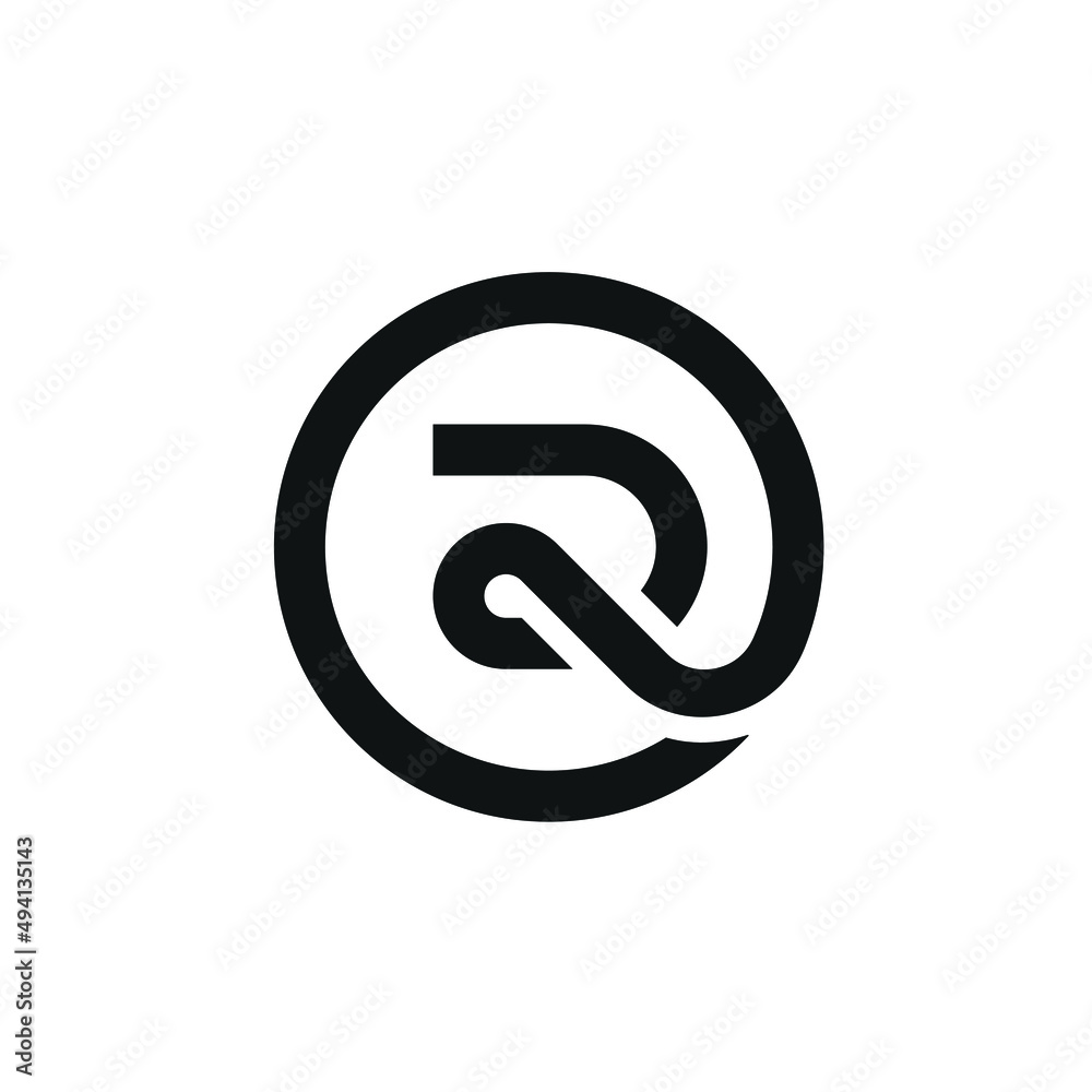 Initial Letter R Circle Round Logo Design Inspiration Stock Vector ...
