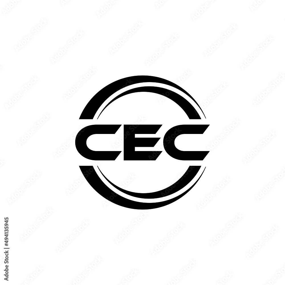 CEC letter logo design with white background in illustrator, vector ...