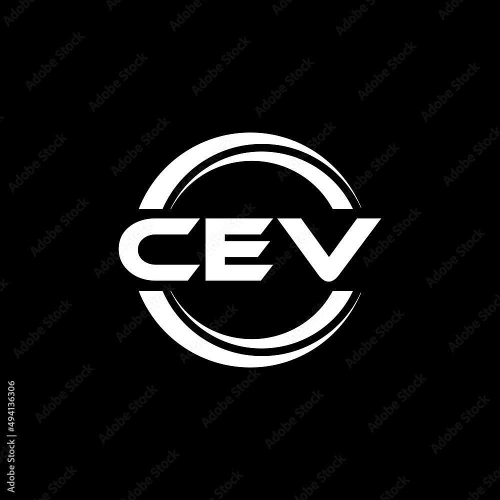 CEV letter logo design with black background in illustrator, vector ...