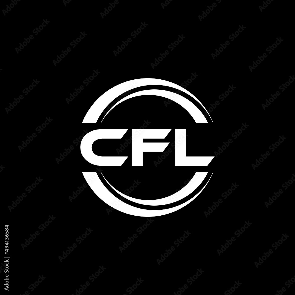 CFL letter logo design with black background in illustrator, vector ...
