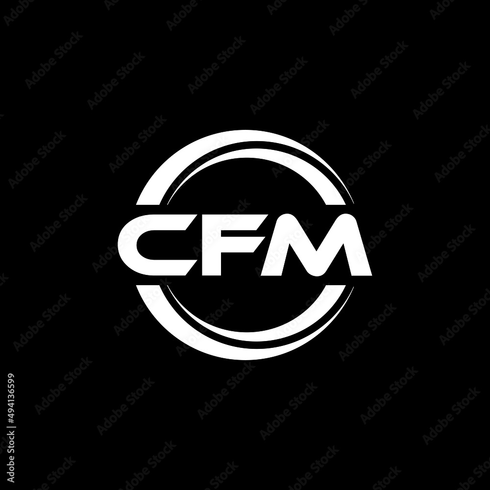 CFM letter logo design with black background in illustrator, vector ...