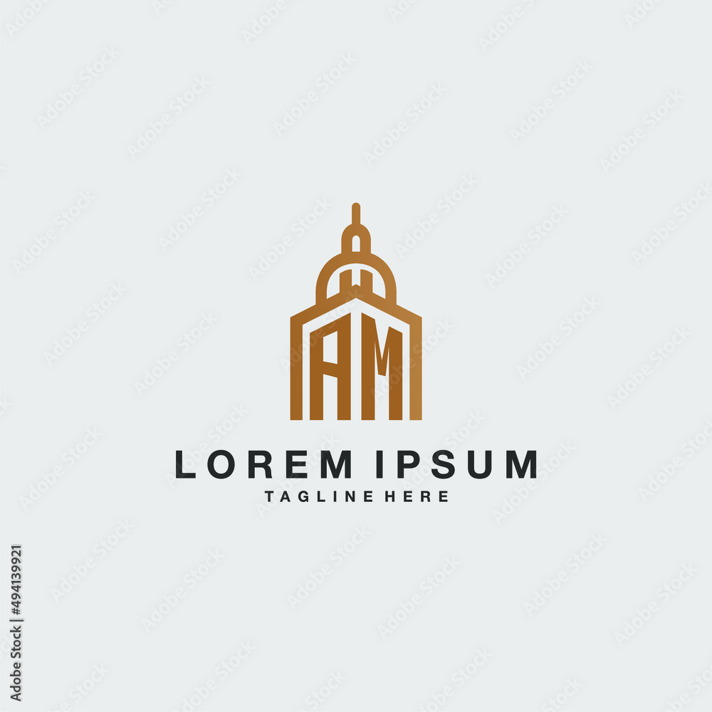 AM initial monogram real estate logo with imperium style desgn Stock ...