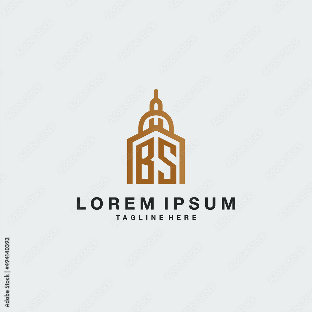 BS initial monogram real estate logo with imperium style desgn Stock ...