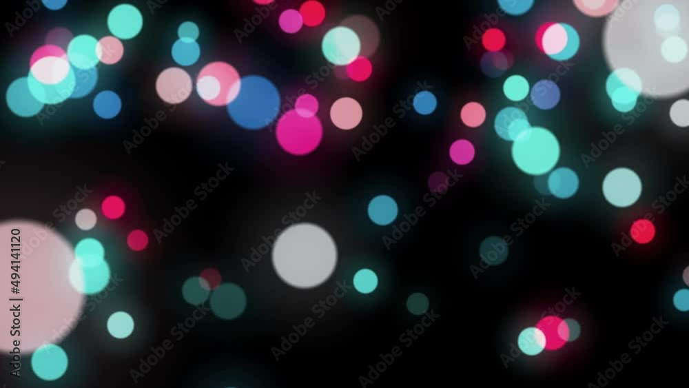 Motion graphics of colorful bubbles particles falling down for screen ...