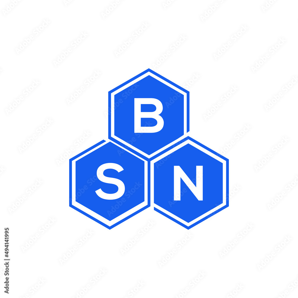 BSN letter logo design on White background. BSN creative initials ...