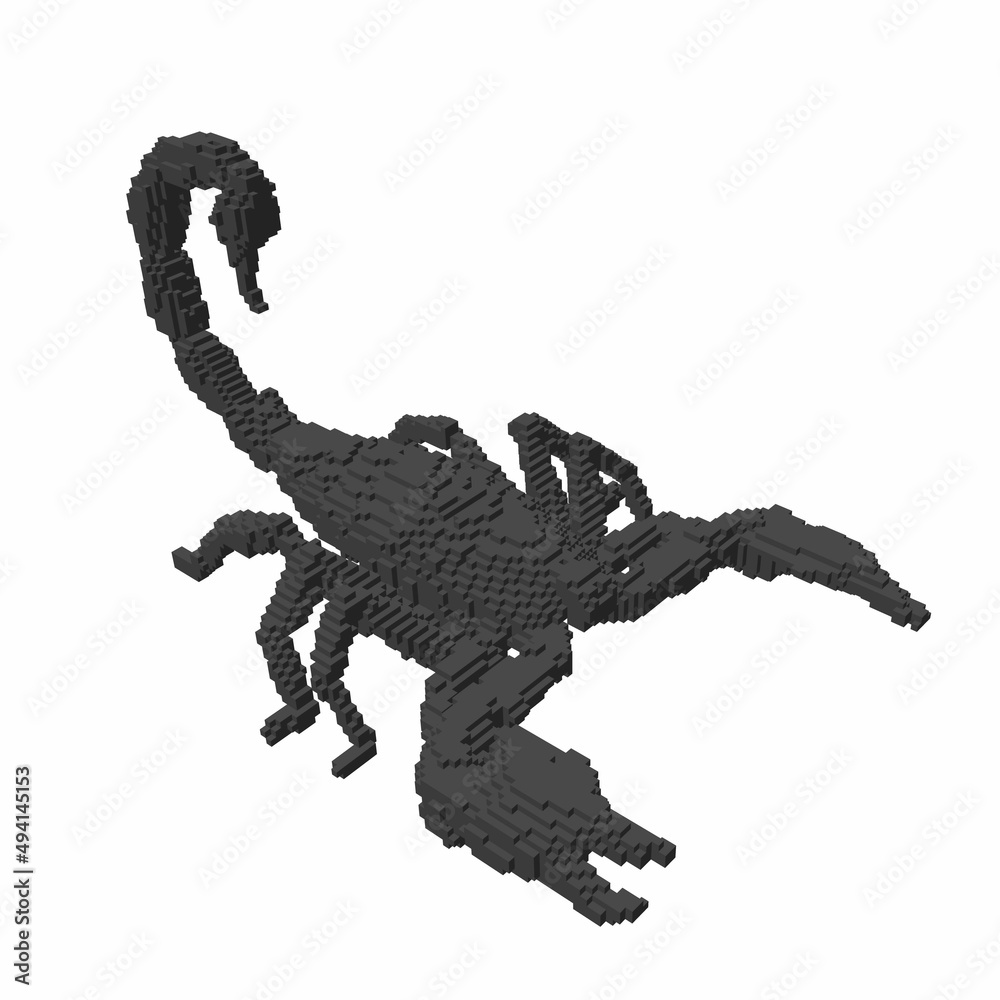 Scorpion made from cubes. Voxel art. Futuristic concept. 3d Vector ...