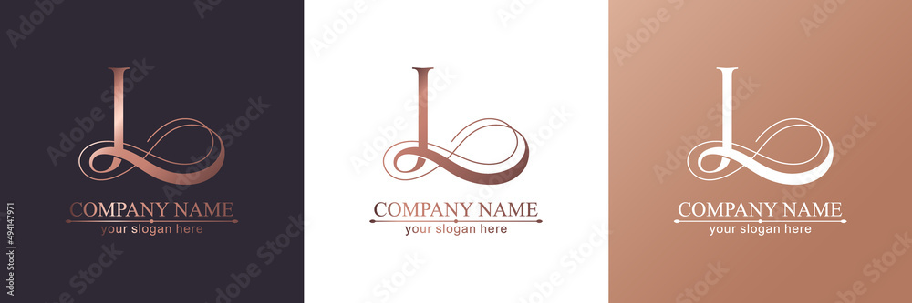 L logo or monogram. L Letters of the alphabet Initials. Beautiful logo ...