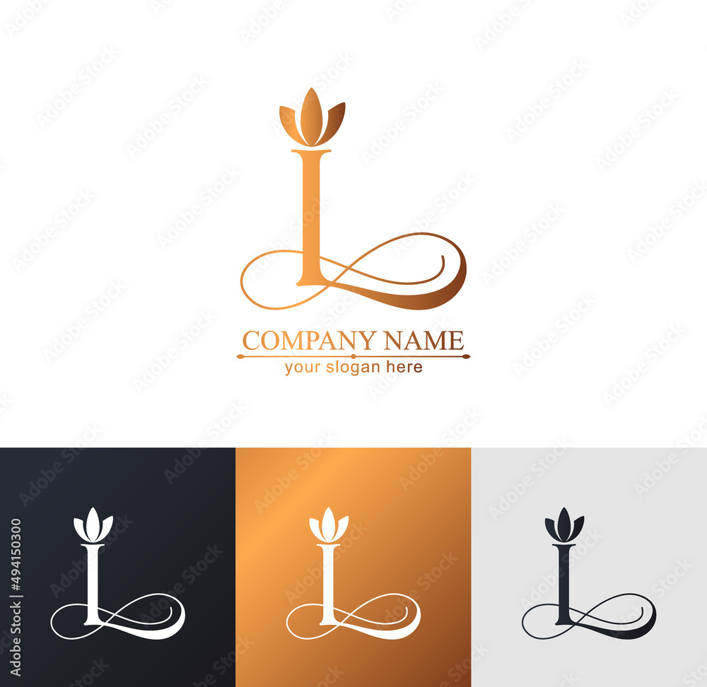 L logo or monogram. L Letters of the alphabet Initials. Beautiful logo ...
