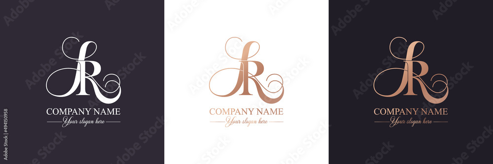 Vetor de LR, RL logo or monogram. LR, RL Letters of the alphabet Initials. Beautiful logo design ...