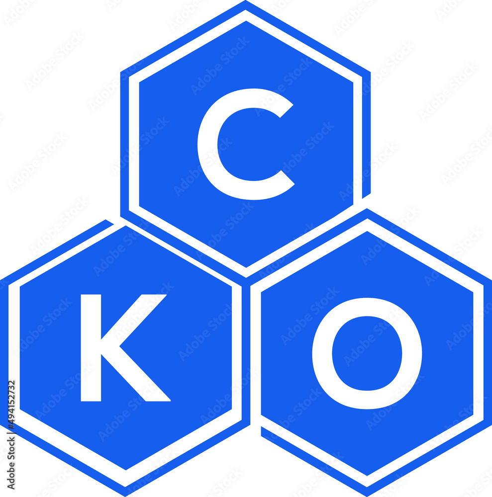 CKO letter logo design on black background. CKO creative initials ...