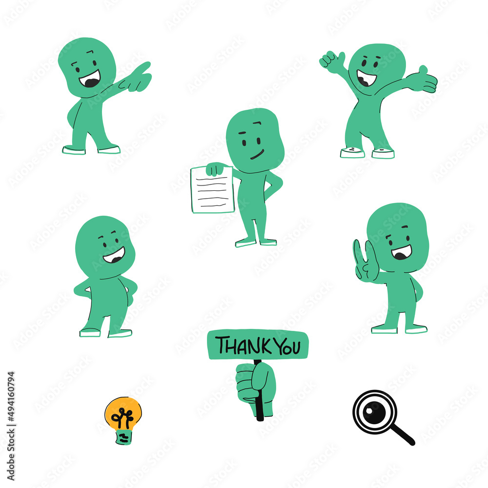 Vector illustration of a simple cute characters for use in ...