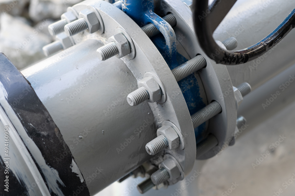 Closer to the installation of the butterfly valve mounting flange of ...