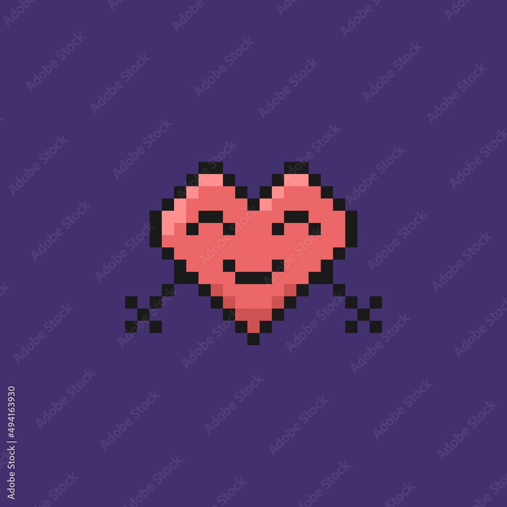 heart character illustration with smiling expression. funny, cute, and ...