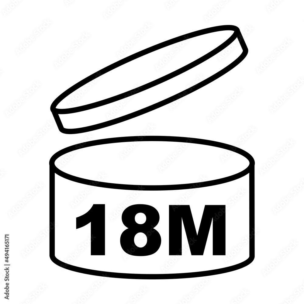 18m period after opening pao icon sign flat style design vector ...