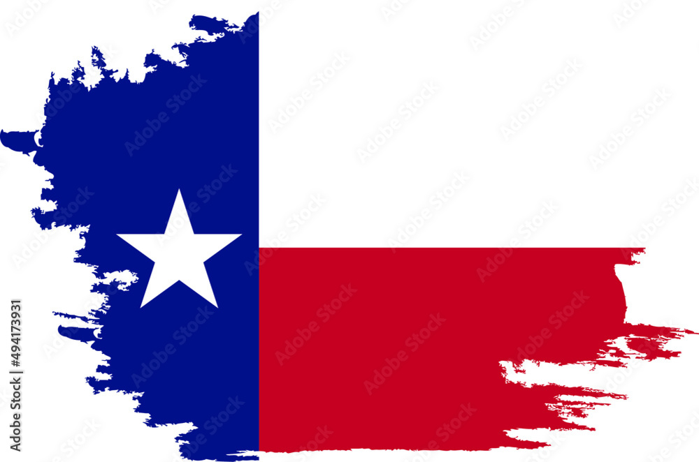 Texas flag. Brush painted flag Texas. Hand drawn style illustration ...