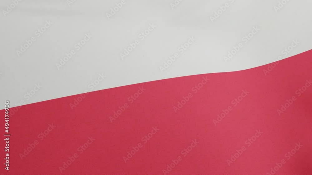 National flag of Poland waving original size and colors 3D Render ...