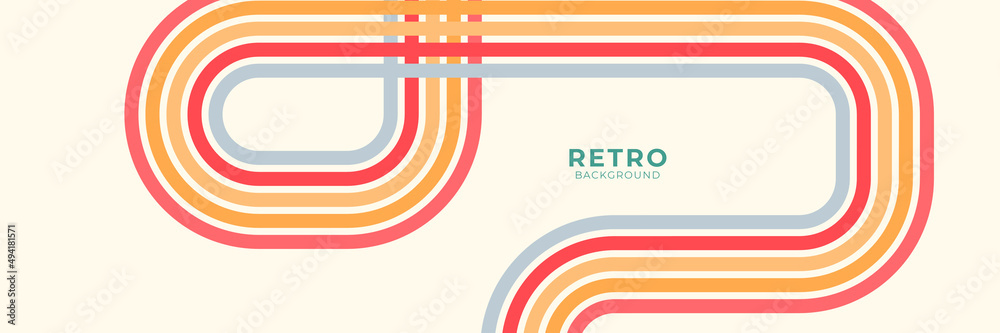 retro vintage 70s style stripes background poster lines. shapes vector ...