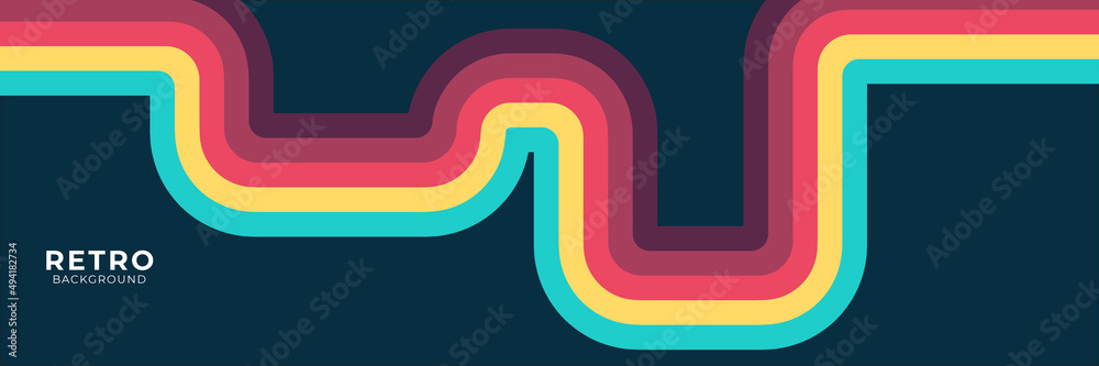 retro vintage 70s style stripes background poster lines. shapes vector ...